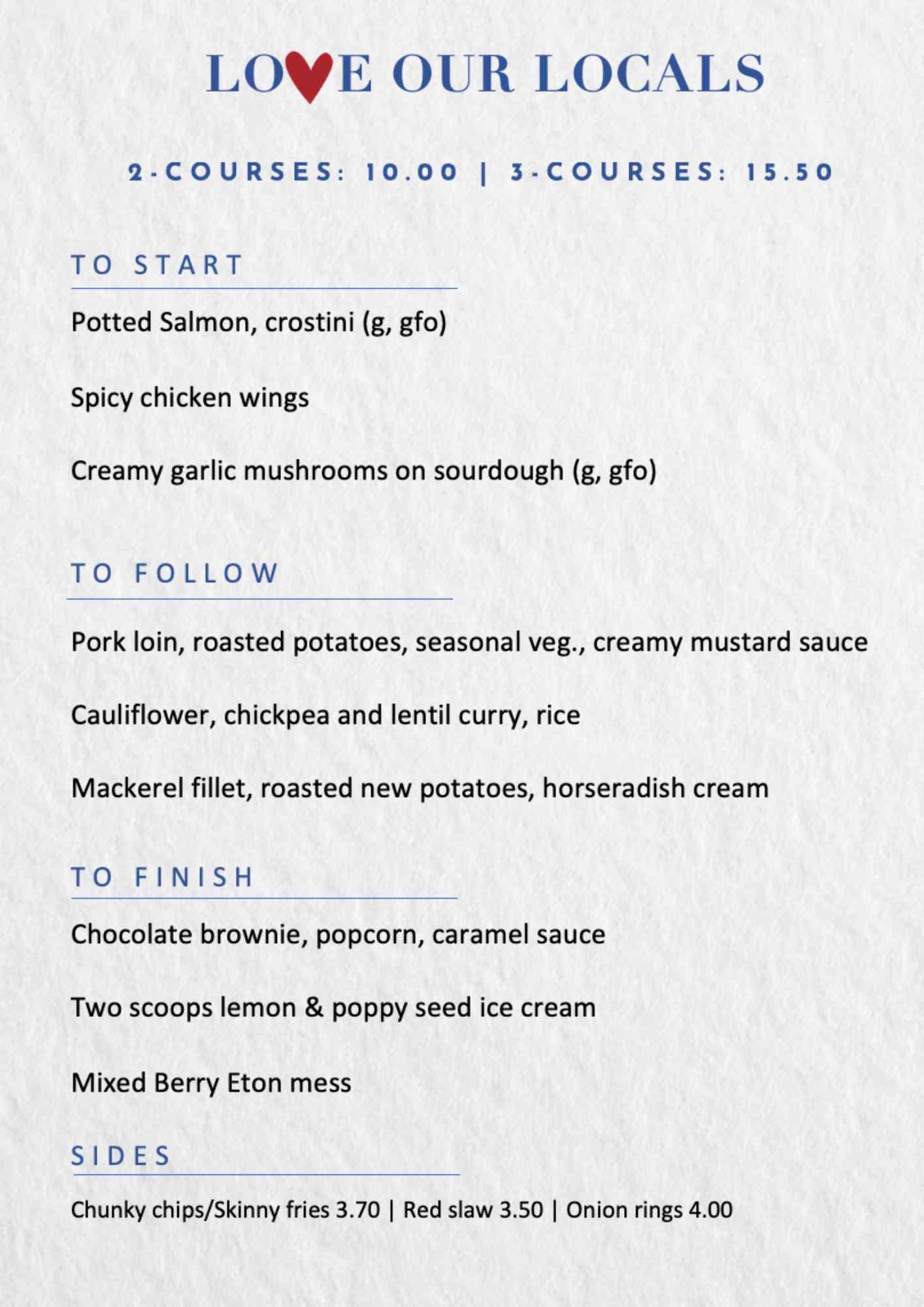 Our Menus - The Coastguard